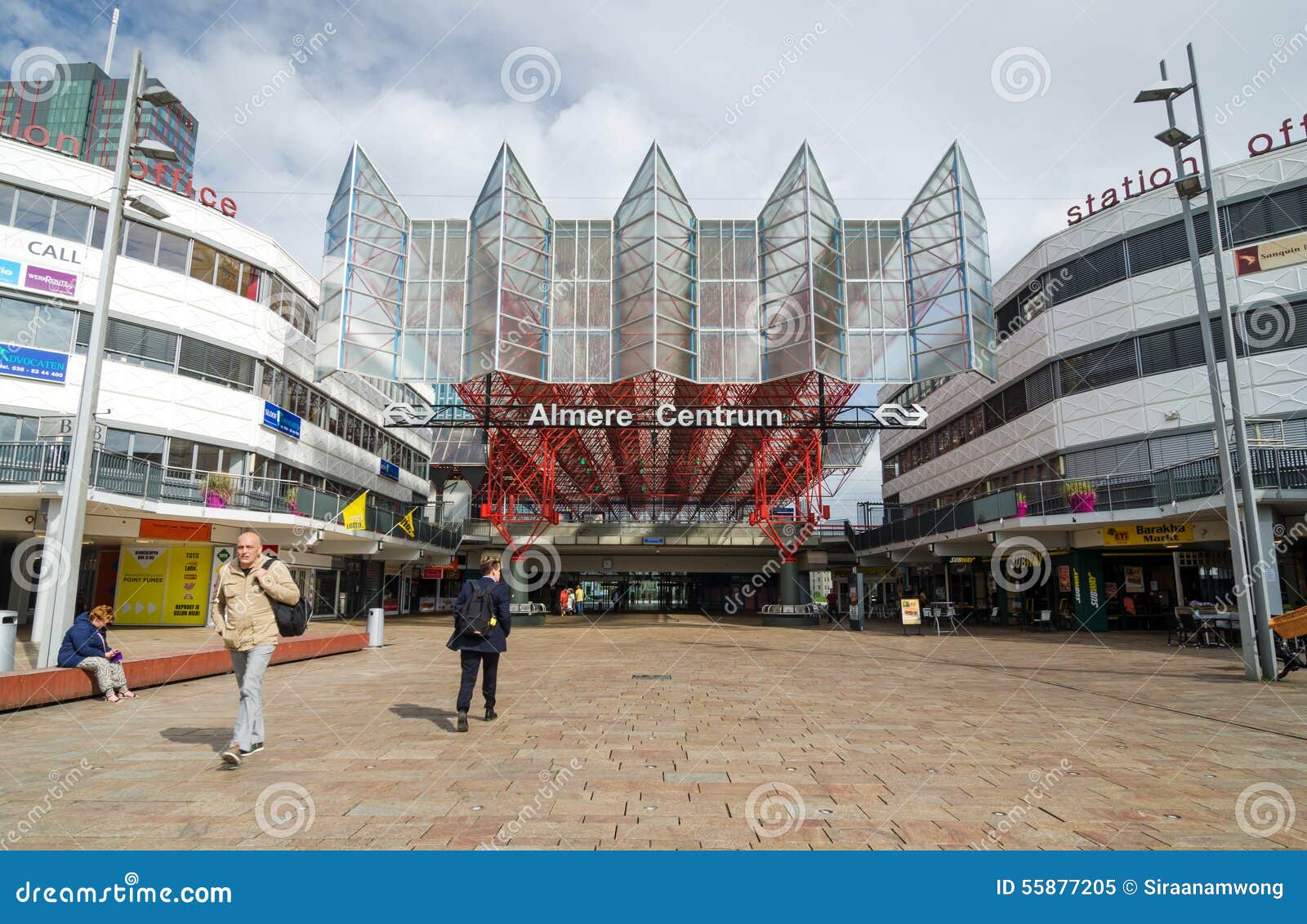 Almere, Netherlands - May 5, 2015: People Visit Almere Central Station ...