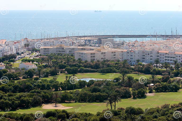 Almerimar Golf Course and Port in Spain Stock Photo - Image of ocean ...