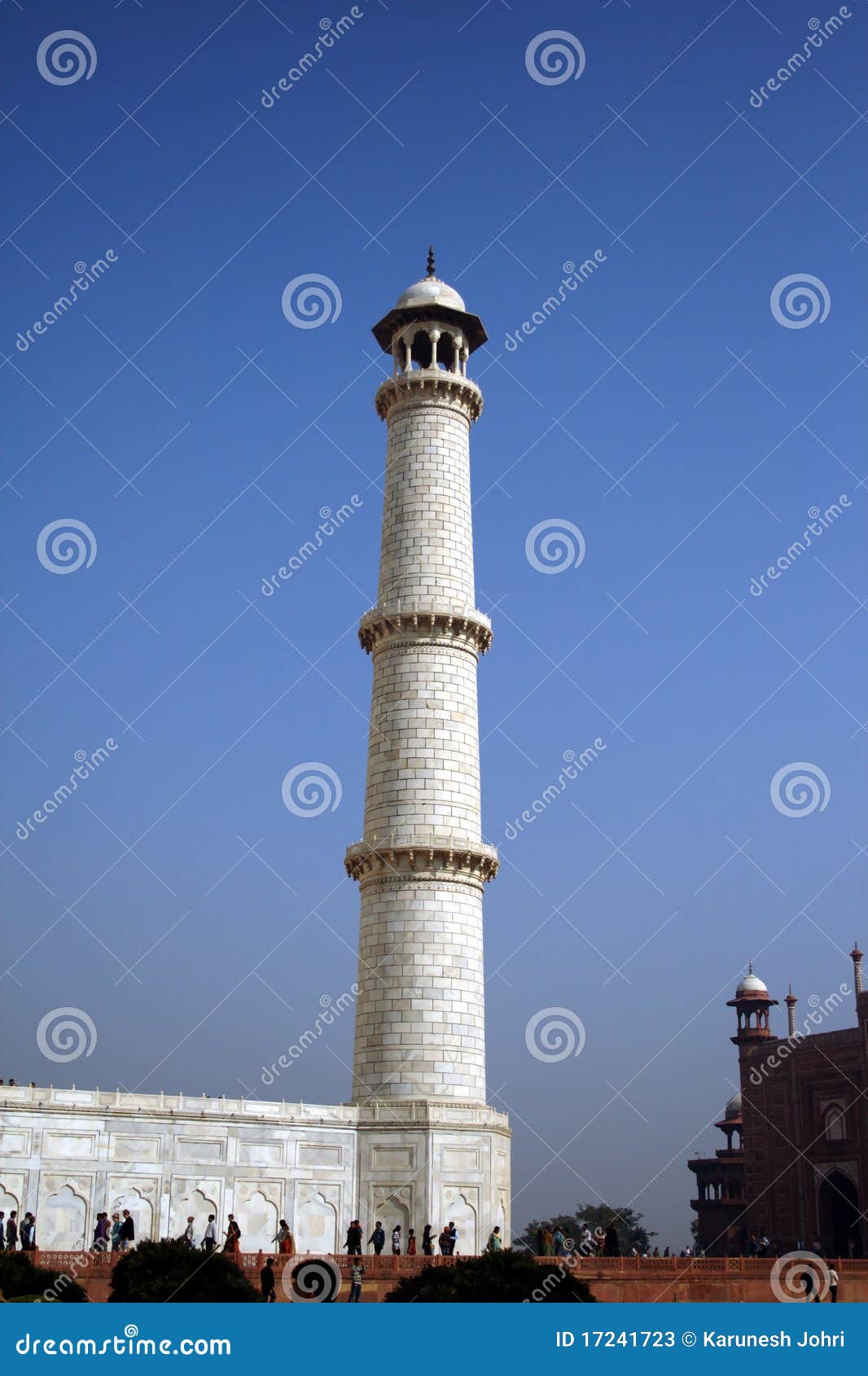 Alminar En El Taj Mahal, Agra Imagen de archivo - Imagen de minarete ...