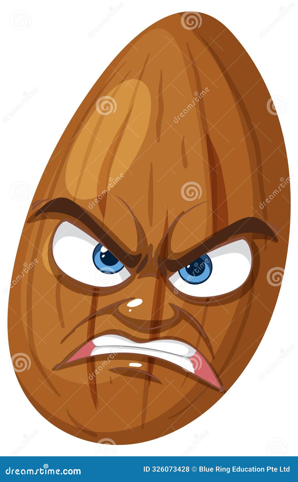 An almond with an angry stock illustration. Illustration of concept ...