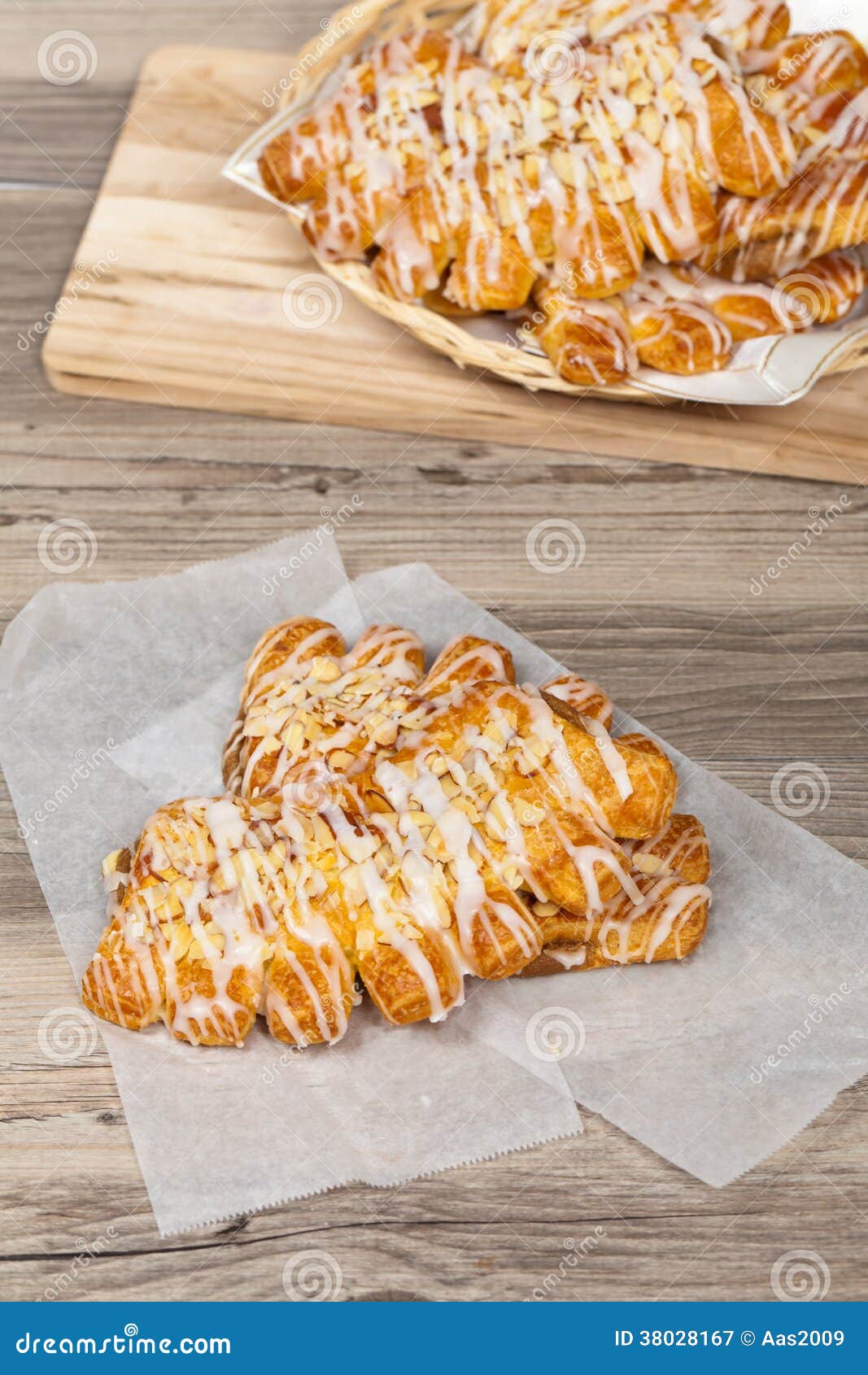 Almond Bear Claws Pastry stock image. Image of claw, filled - 38028167