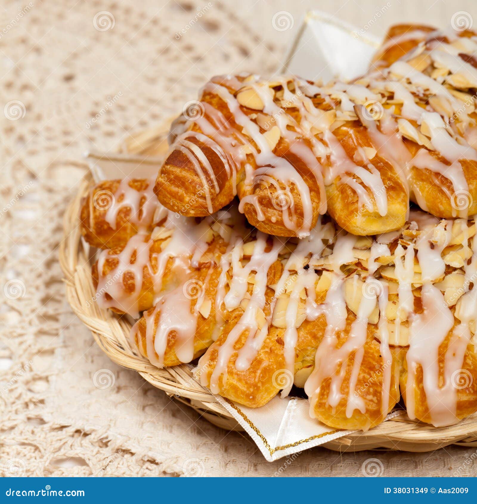 Almond Bear Claws Pastry stock image. Image of breakfast - 38031349