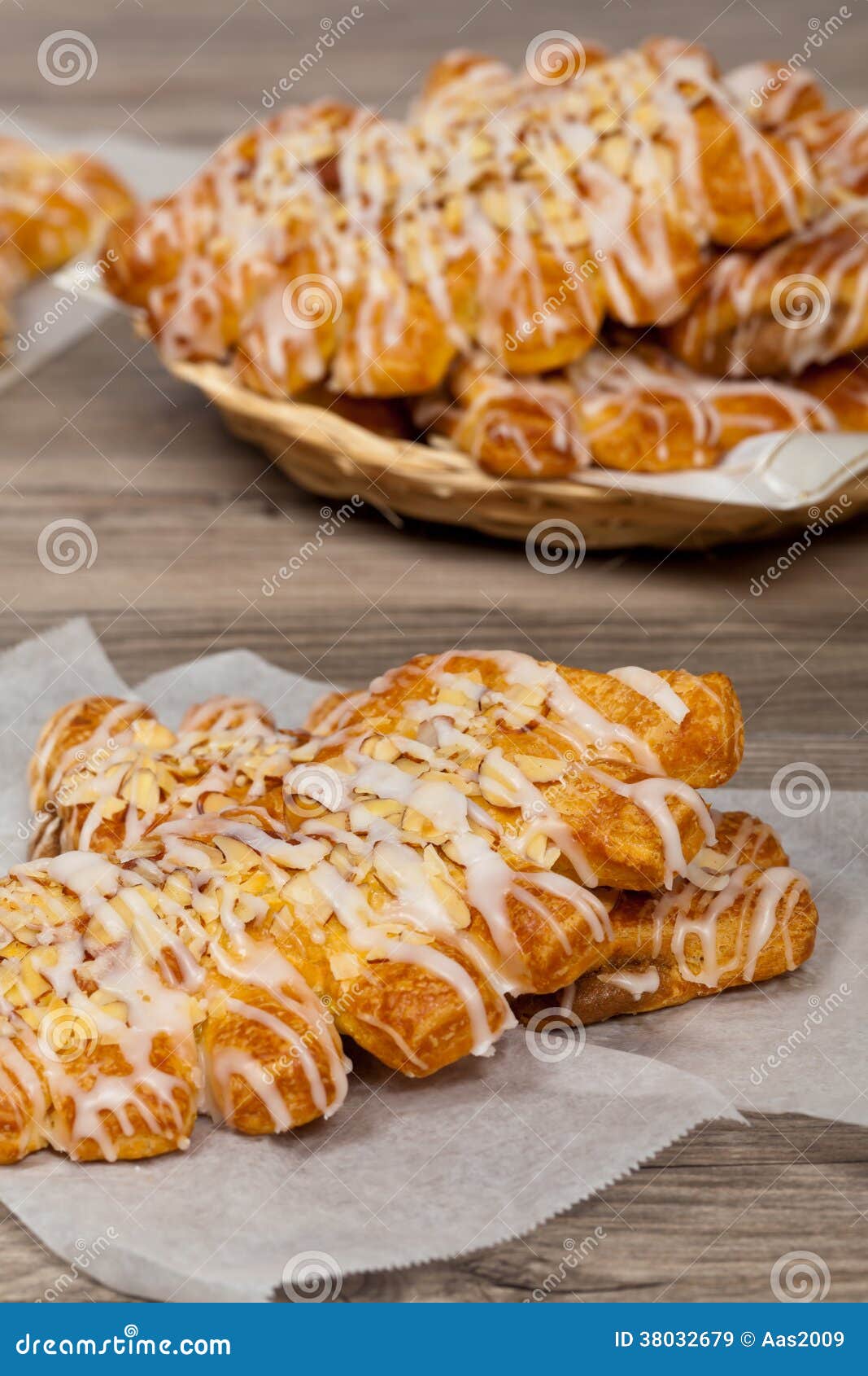 Almond Bear Claws Pastry stock image. Image of snack - 38032679