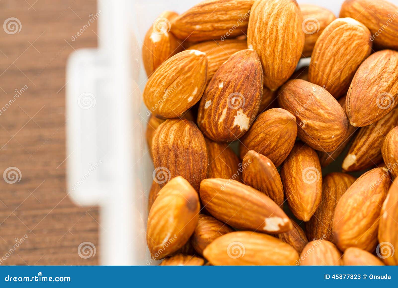 Almond in box stock image. Image of diet, tasty, rustic - 45877823