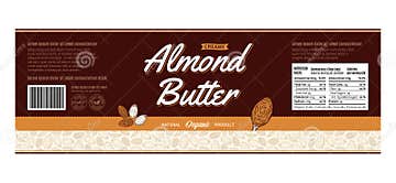 Almond Butter Label and Packaging Design Template Stock Vector ...