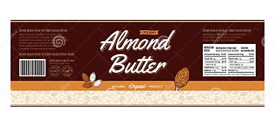 Almond Butter Label and Packaging Design Template Stock Vector ...