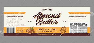 Almond Butter Label and Packaging Design Template Stock Vector ...
