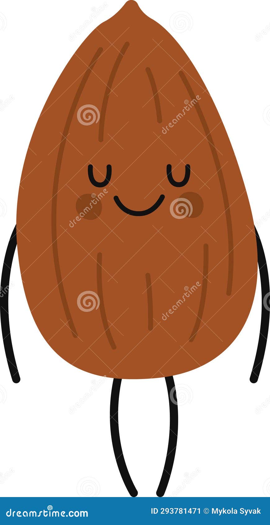 Almond Cartoon Character With Cute Emoticon Bring Money Royalty-Free ...