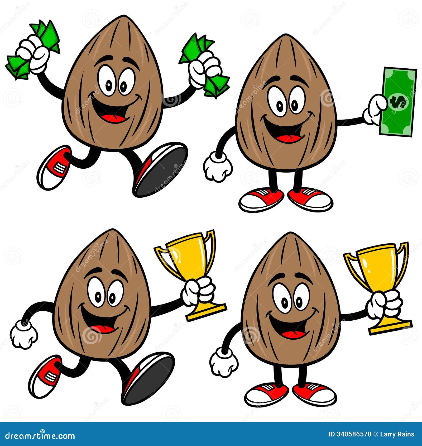 Almond Character Set 03 stock illustration. Illustration of transparent ...