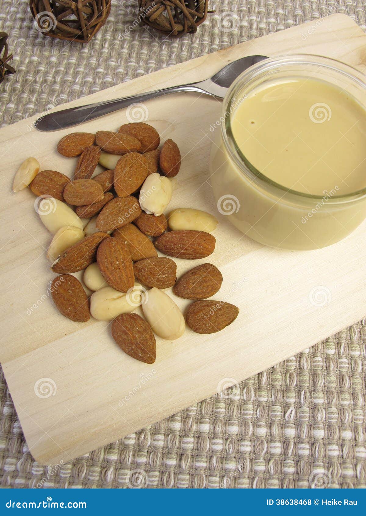 Almond cream and almonds stock photo. Image of butter - 38638468