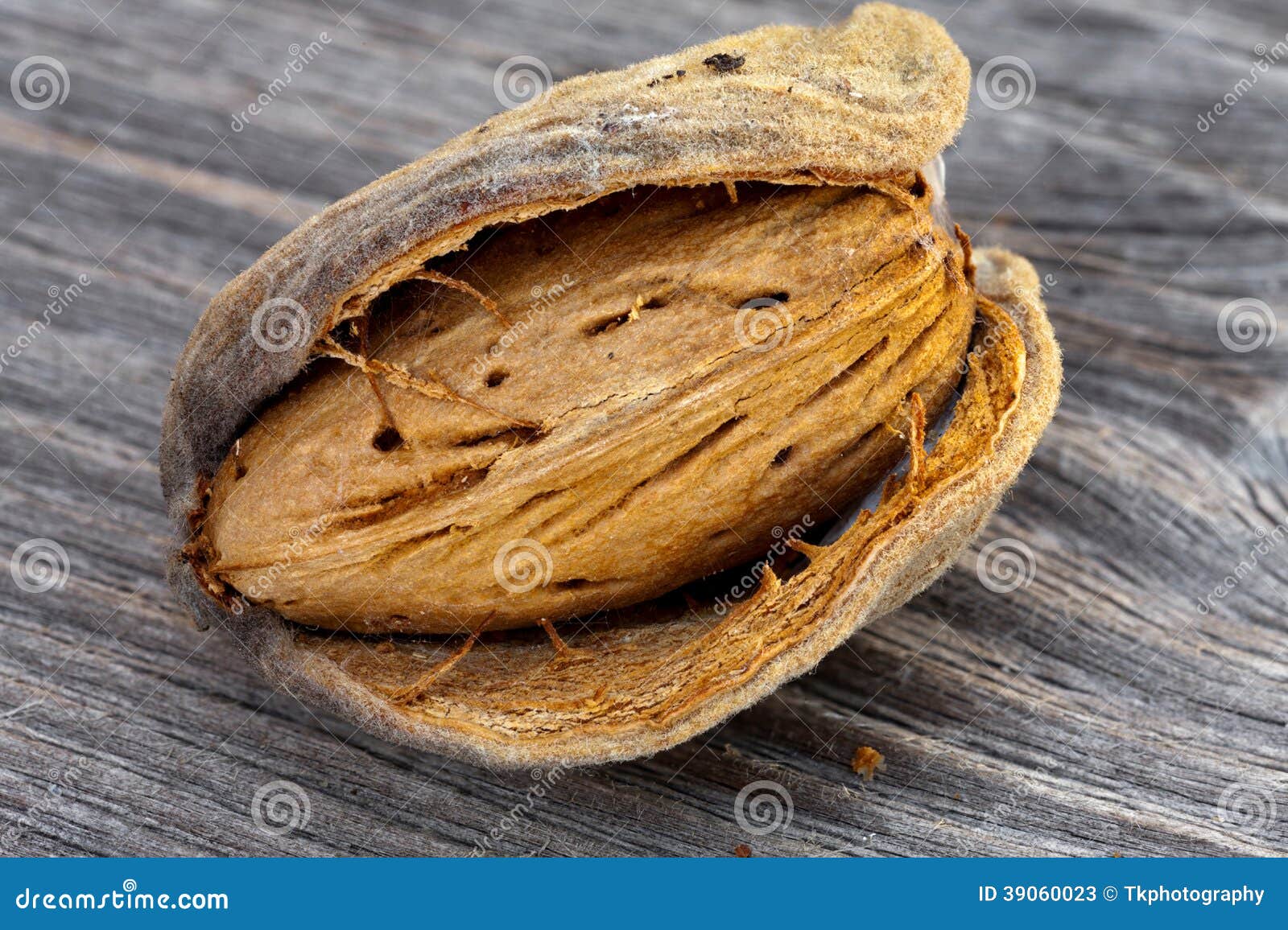 Almond Fruit with Shell on a Wooden Table Stock Image - Image of europe ...