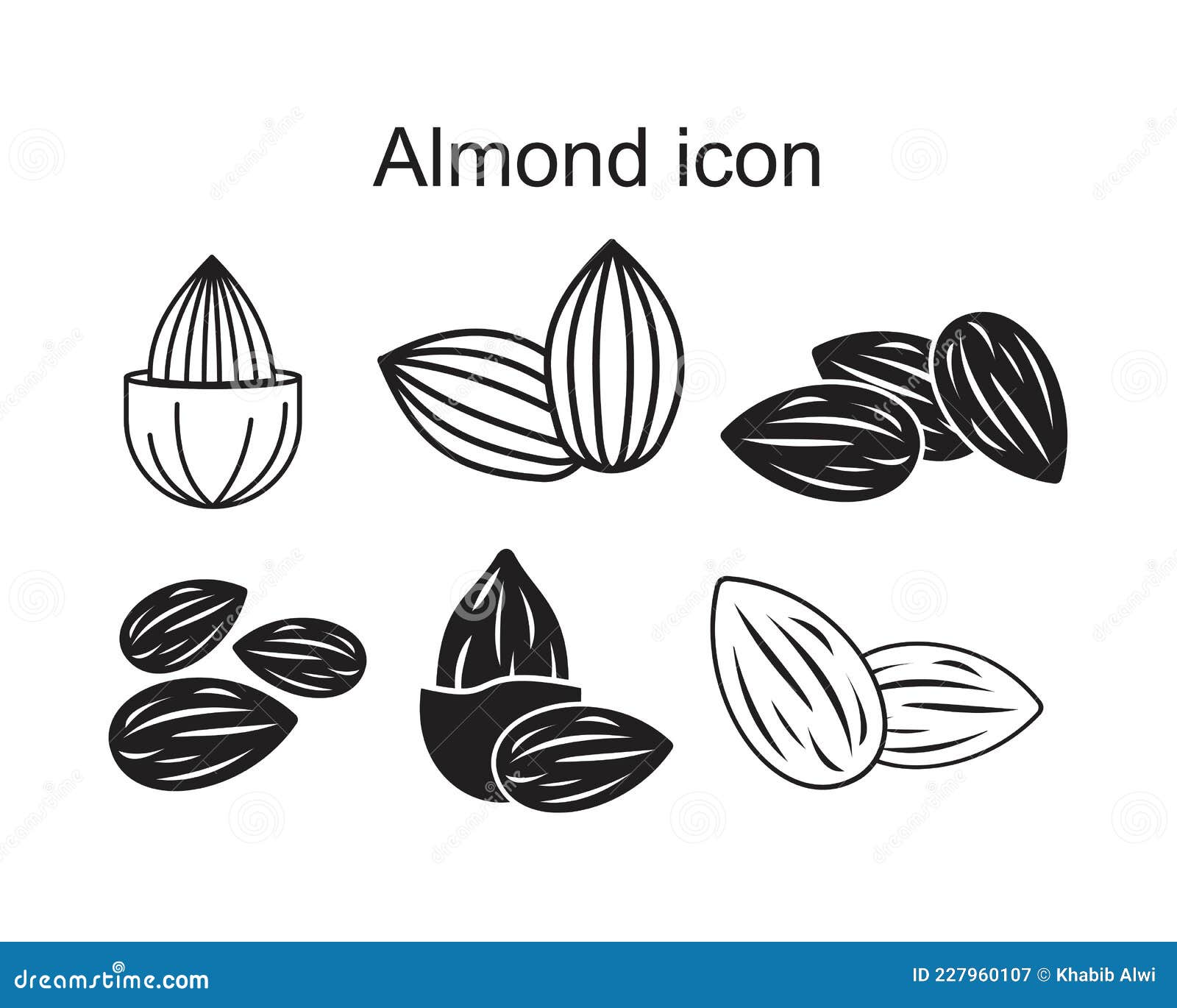 Almond Icon Symbol Flat Vector Illustration For Graphic And Web Design