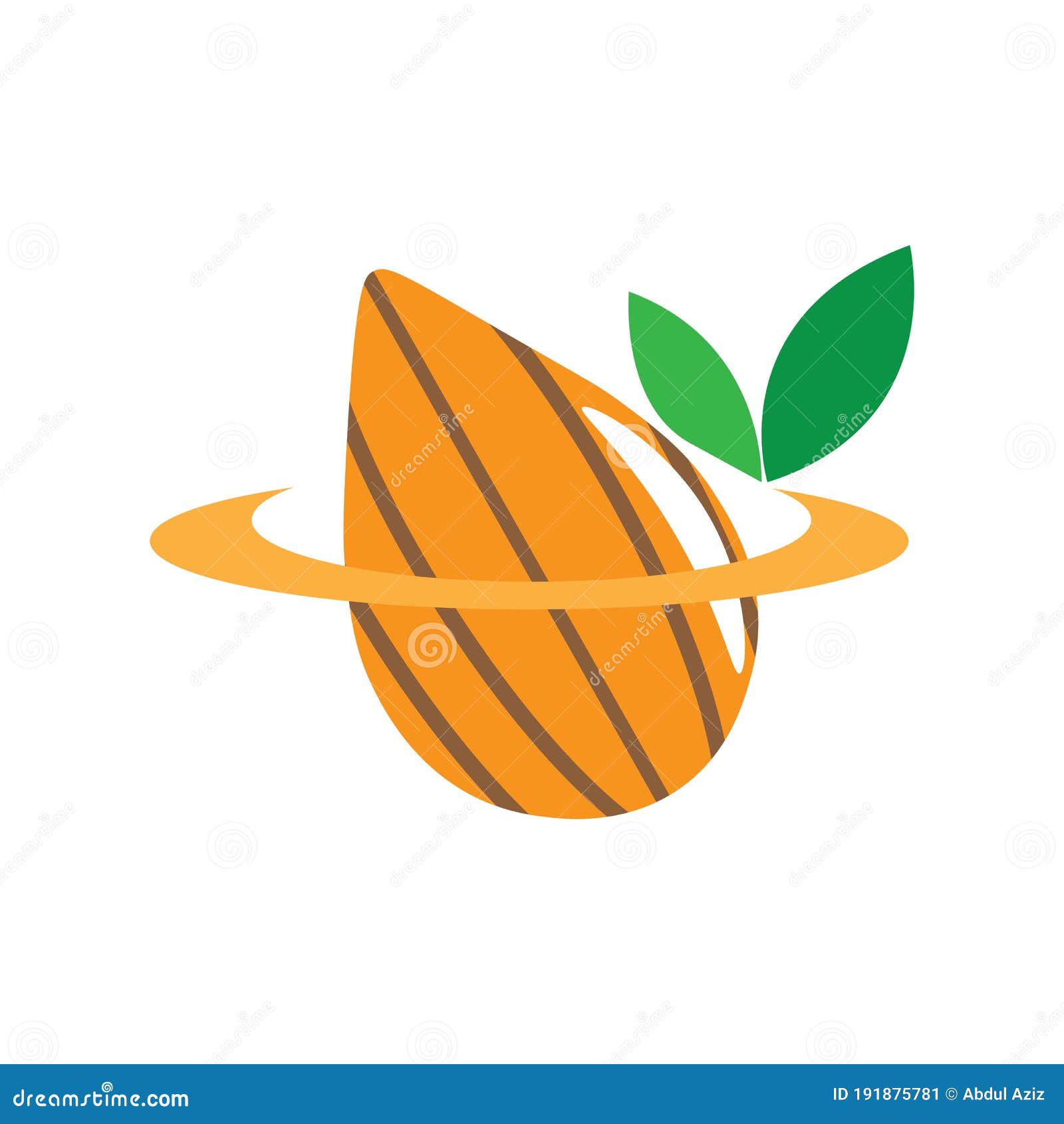 Almond Illustration Logo Vector Stock Vector - Illustration of organic ...