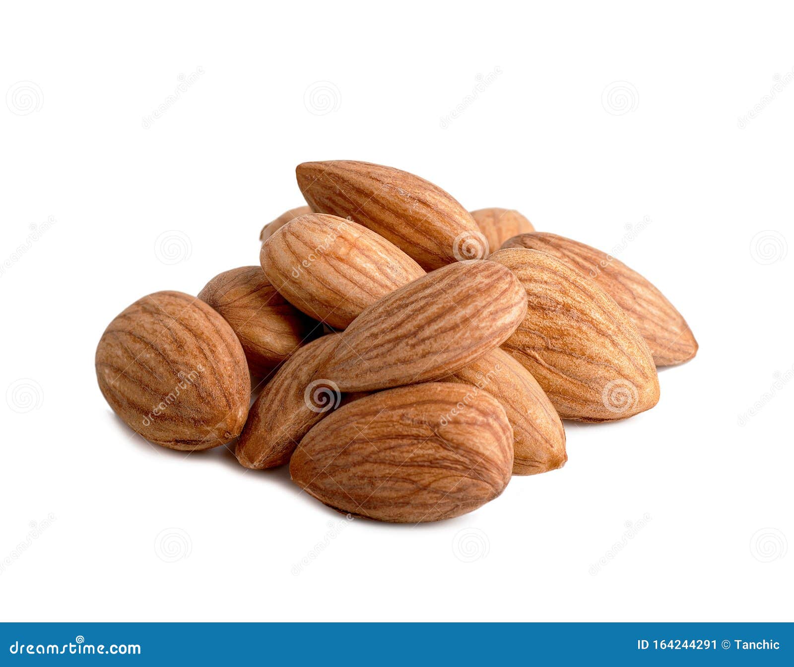 Almond Kernel Bunch Isolated on White Background Stock Image - Image of ...