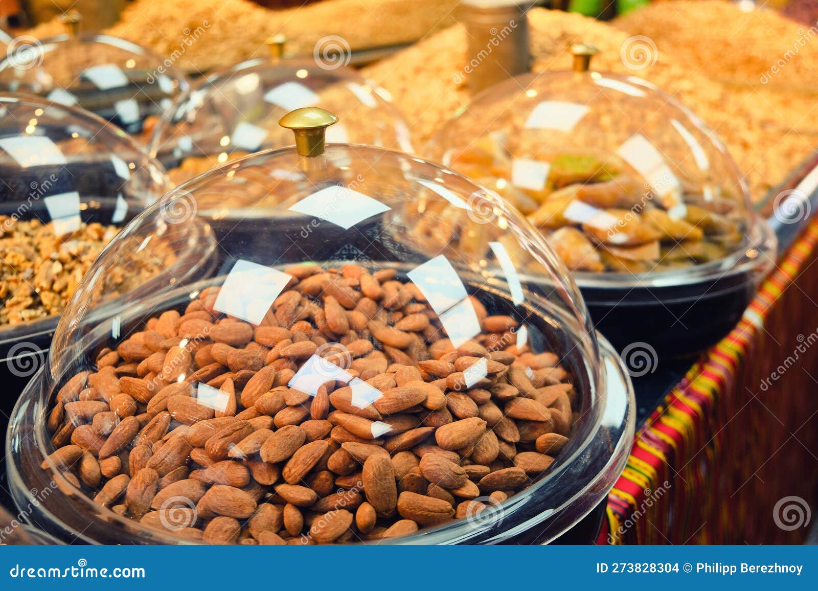 Almond Kernels on a Store Counter Stock Photo - Image of almond ...