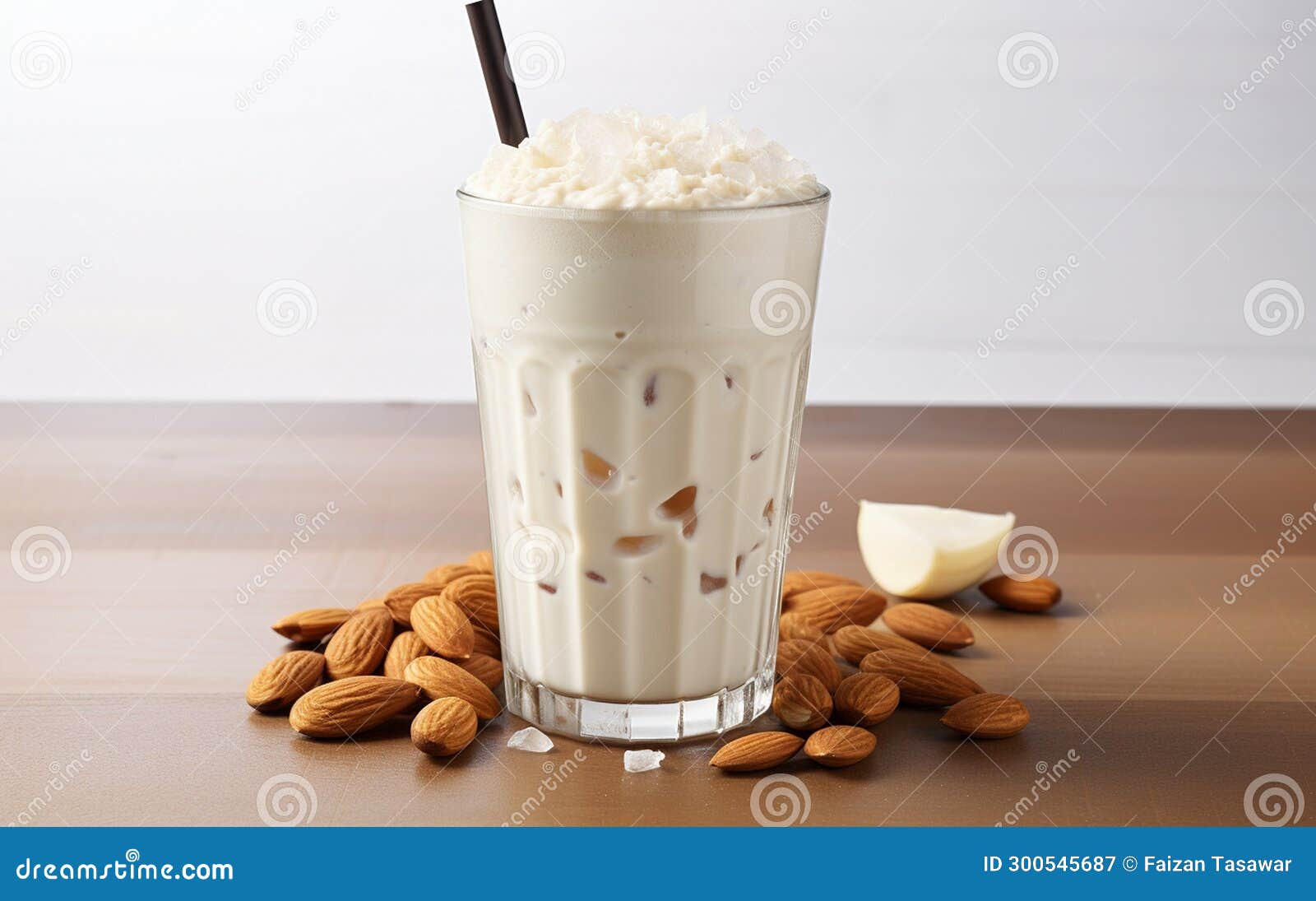 Almond Milk Shake on a White Background -Generative Ai Stock Image ...