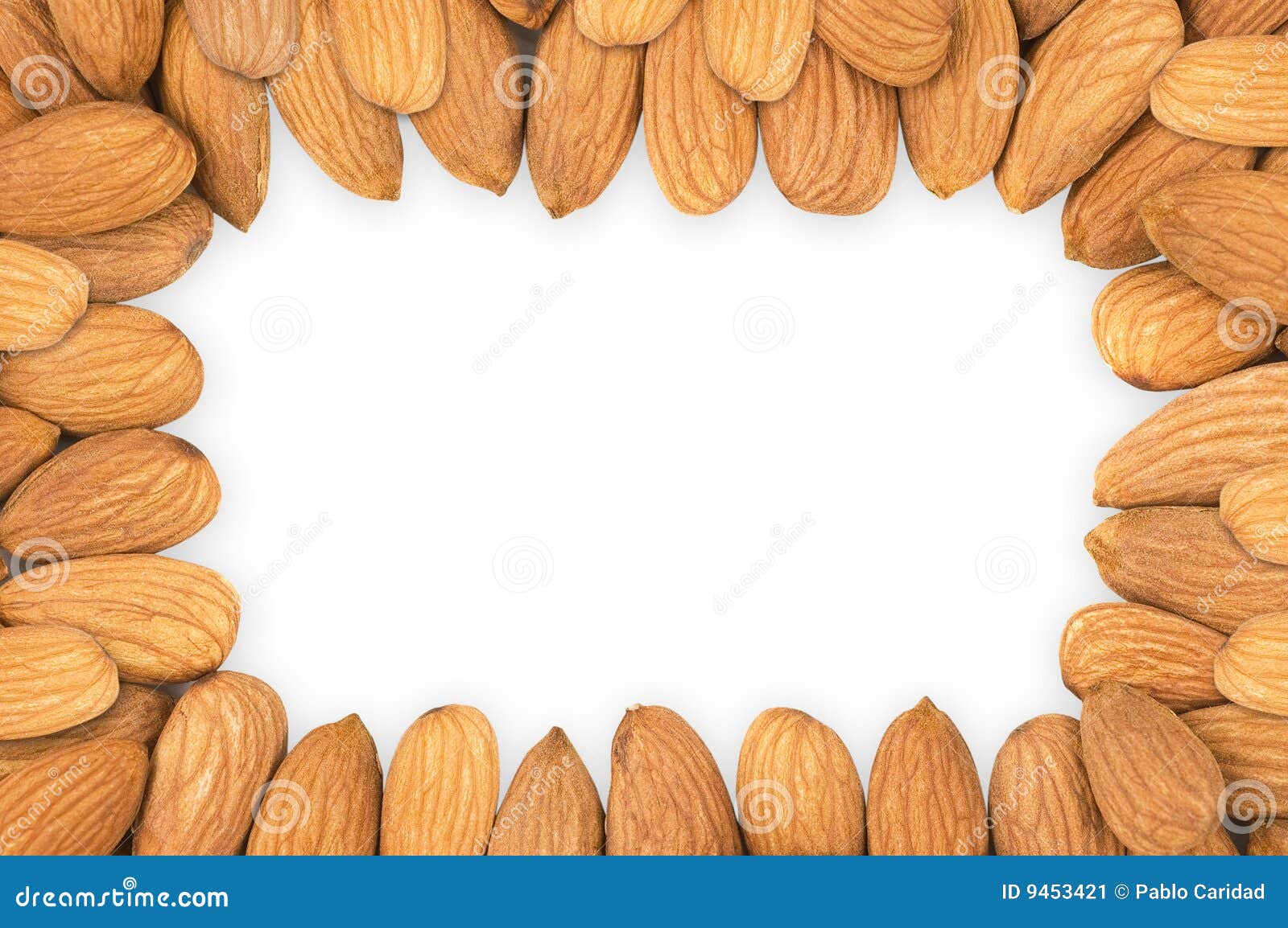 Almond Nuts Frame, Clipping Path. Stock Image - Image of healthy, brown ...