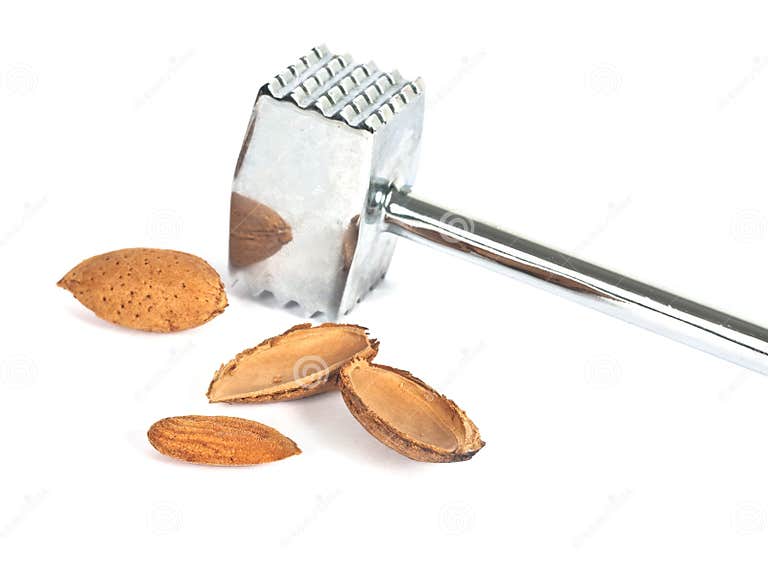 Almond nuts and hammer stock image. Image of vegetarian - 19609917