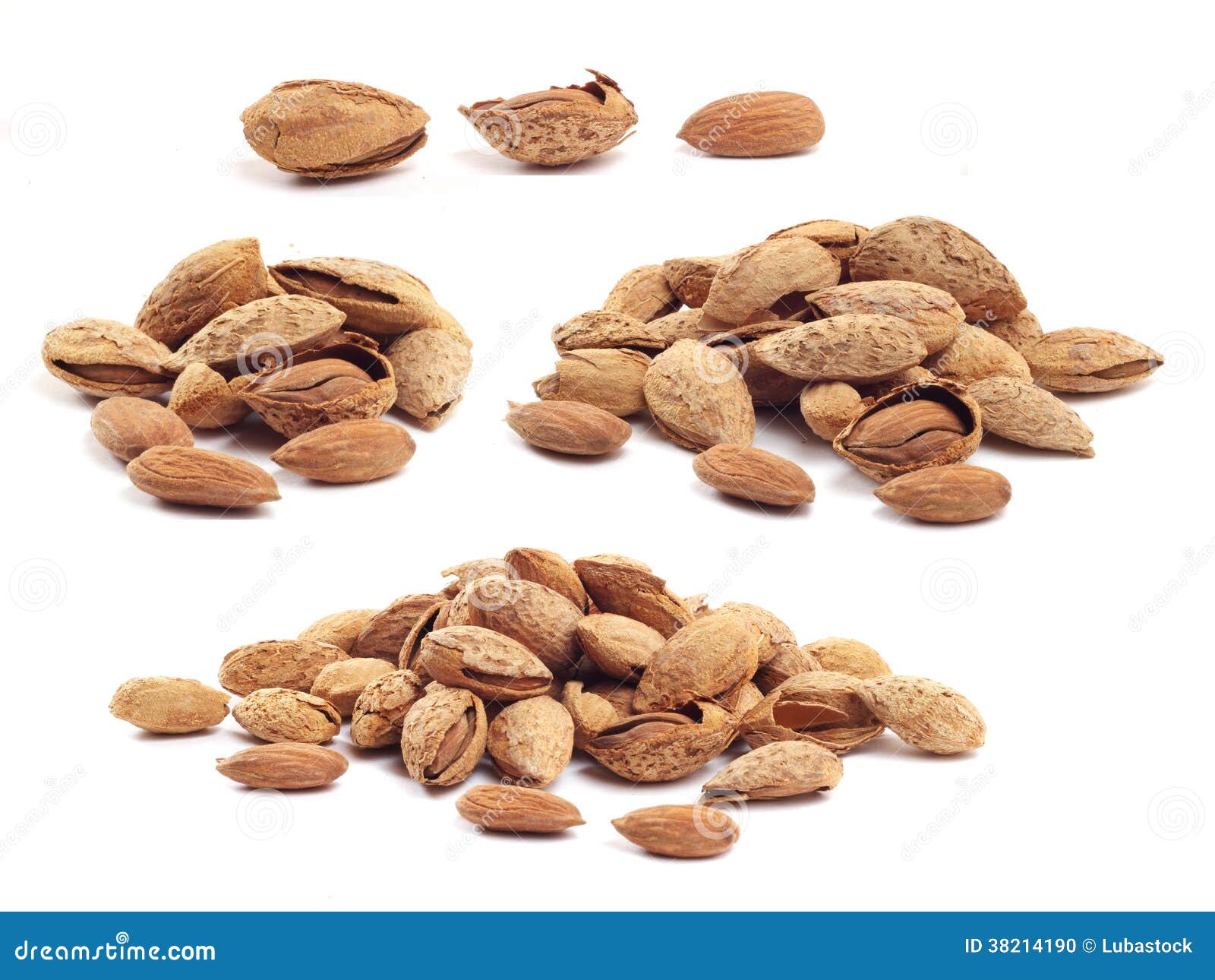 Almond nuts in shell stock photo. Image of seed, background - 38214190