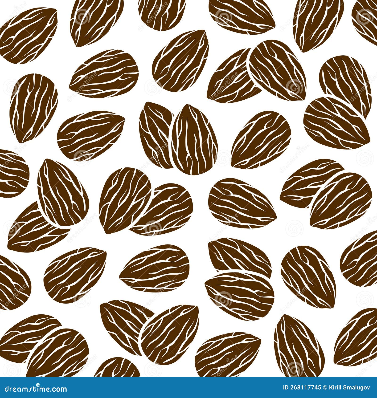 Almond Pattern Background Set. Collection Icons Almond Stock Image ...