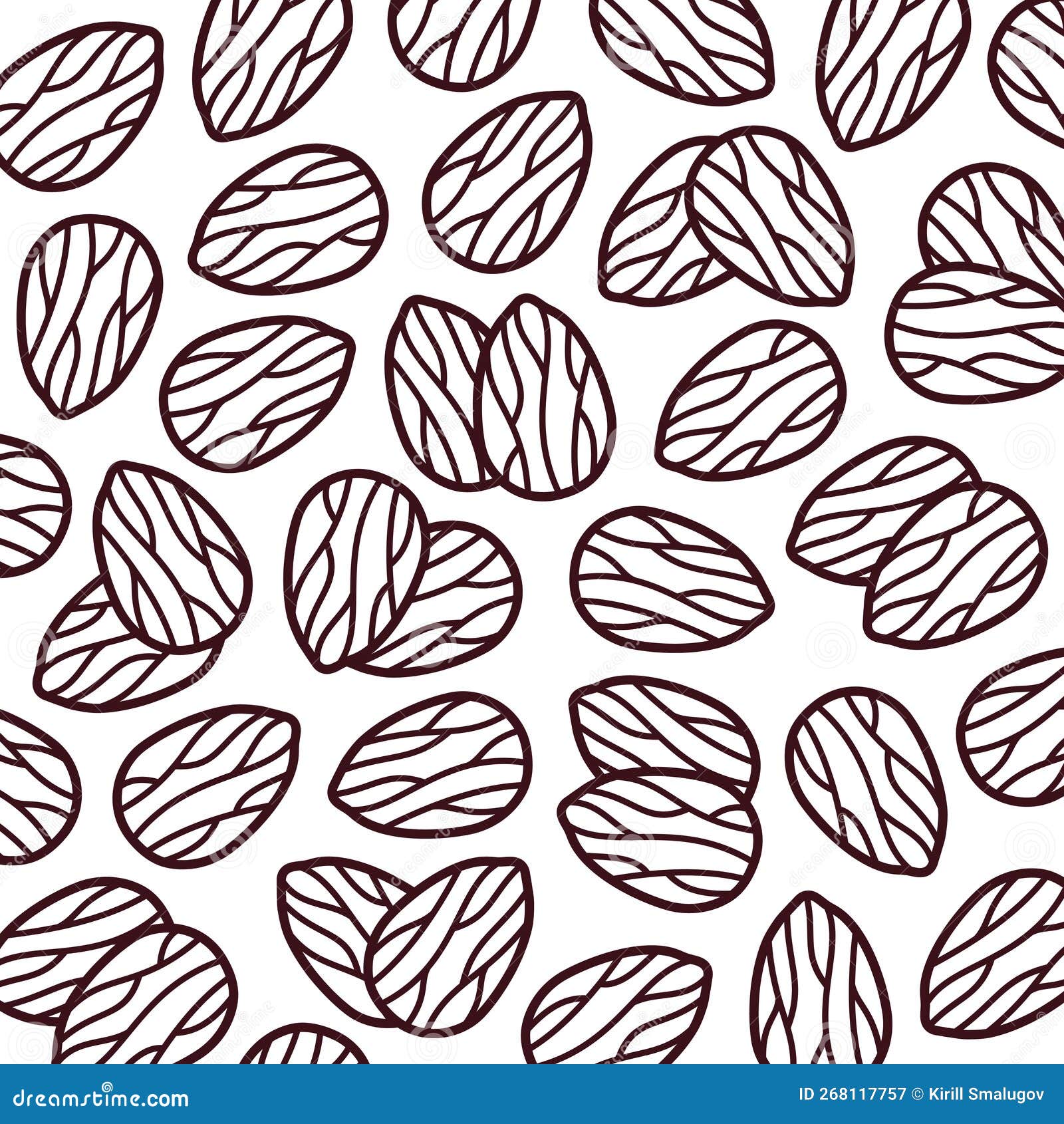 Almond Pattern Background Set. Collection Icons Almond Stock Vector ...
