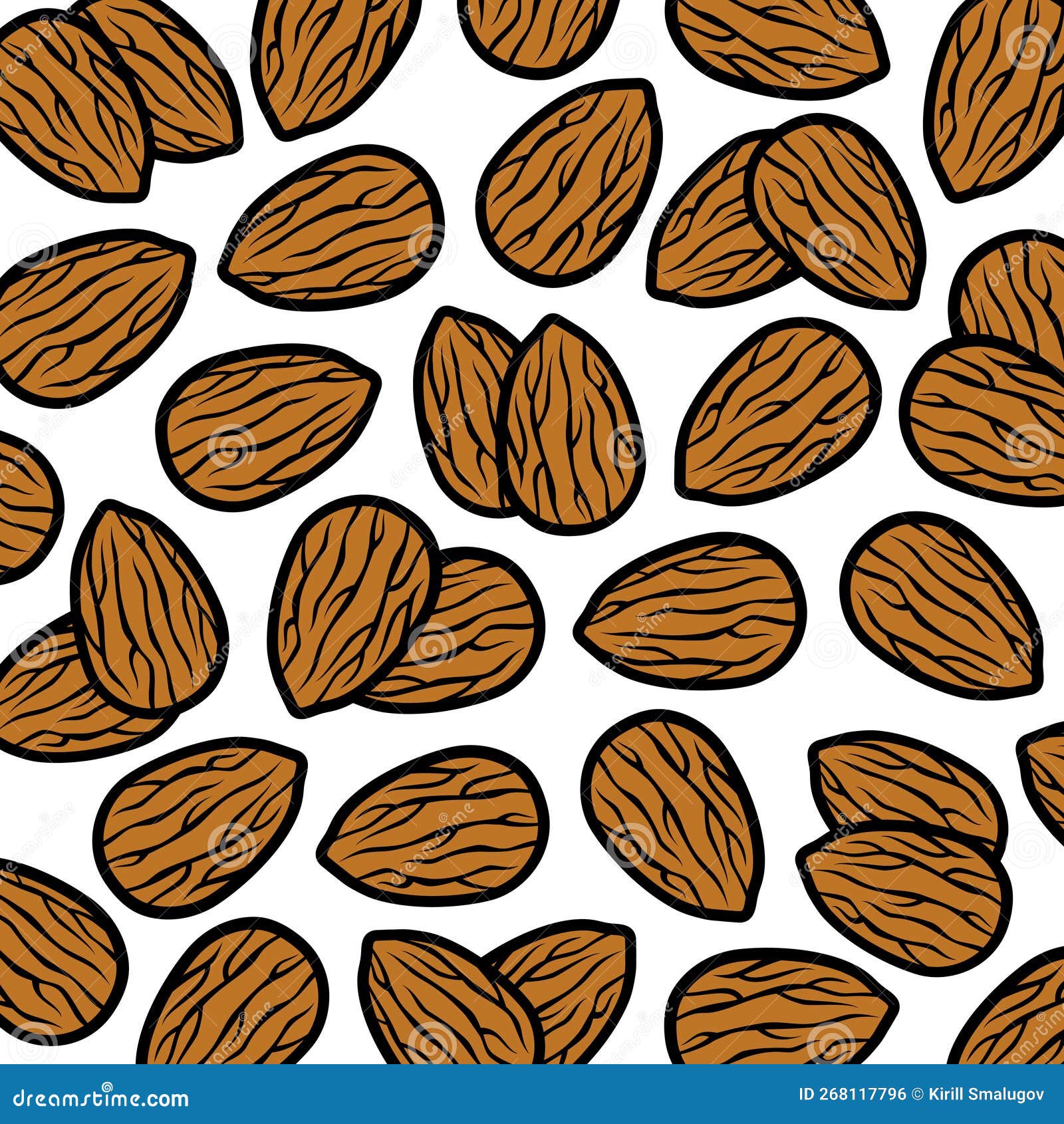 Almond Pattern Background Set. Collection Icons Almond Stock ...