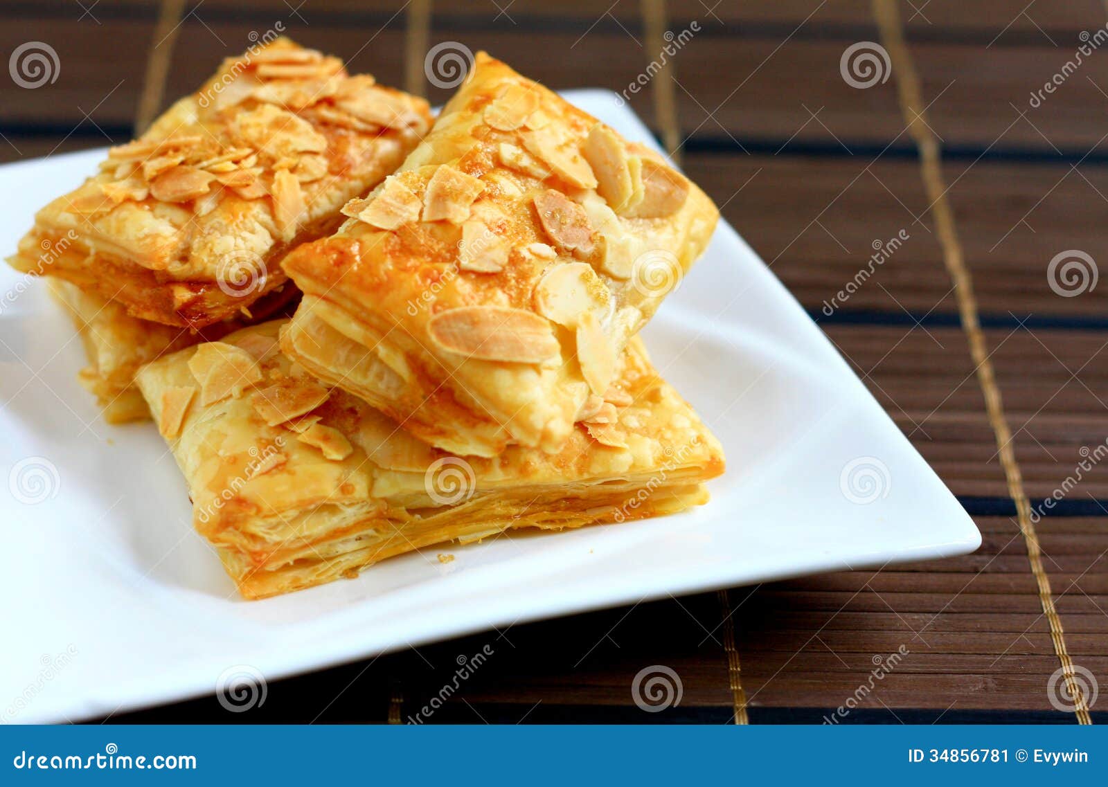 Almond puff pastry stock image. Image of almond, puff - 34856781