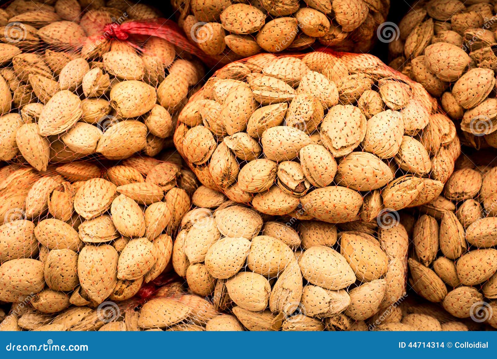 Almond sacks stock photo. Image of natural, filled, summer - 44714314