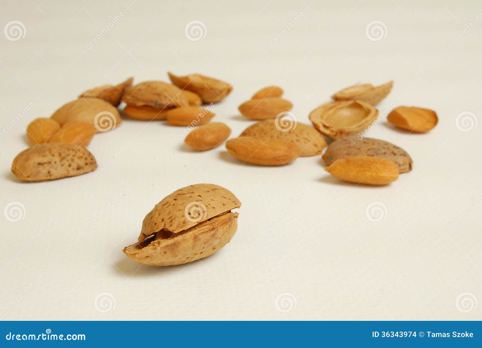 Almond with shells stock photo. Image of eating, ingredient - 36343974