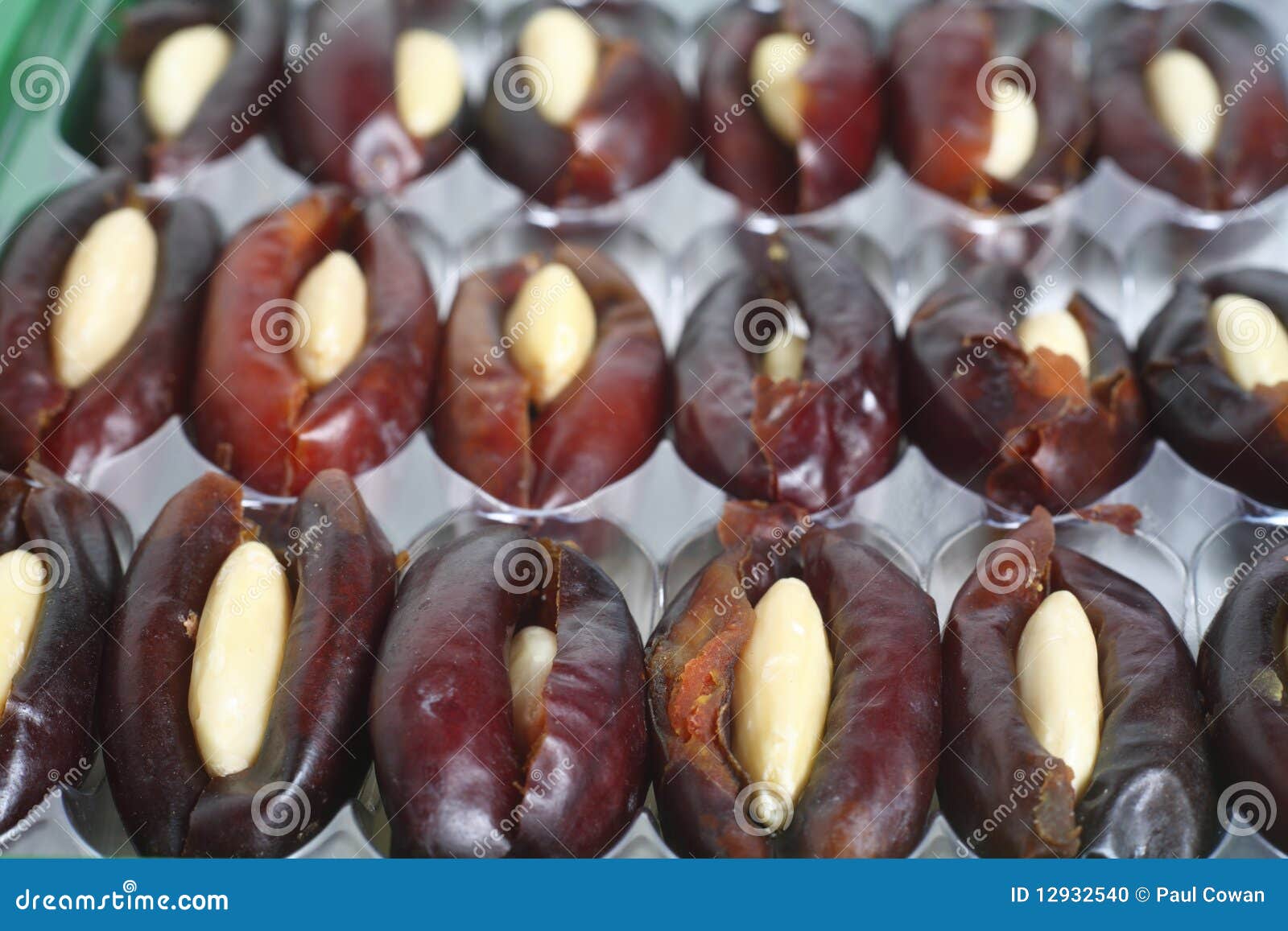 Almond stuffed dates stock photo. Image of dates, stuffed - 12932540