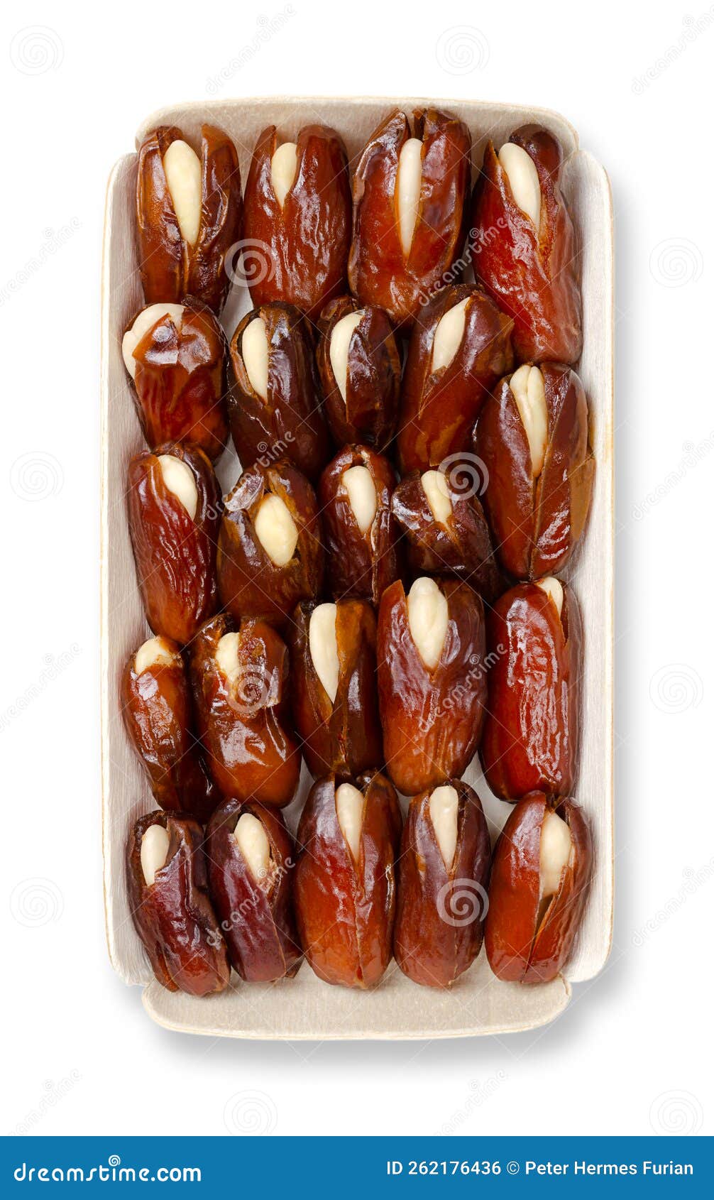 Almond-stuffed Dates, Dates Filled with Blanched Almonds in Balsa Wood ...