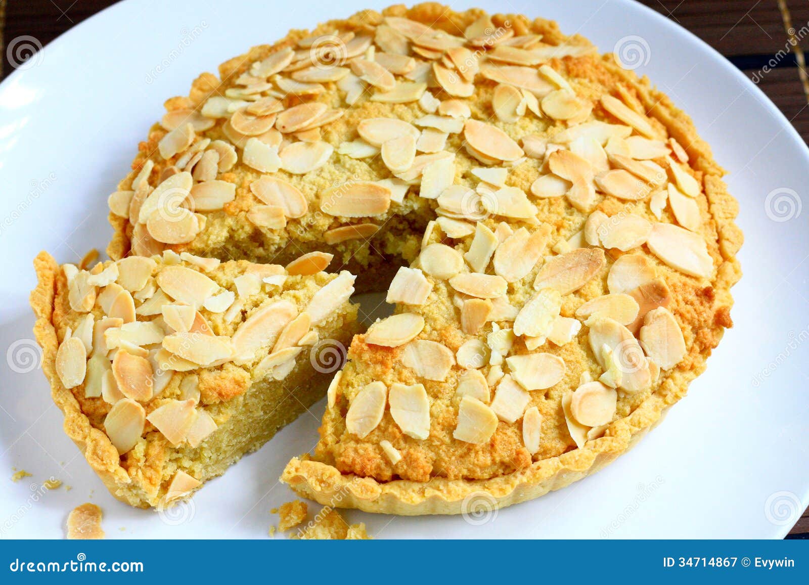 Almond tart stock image. Image of icing, almond, tart - 34714867