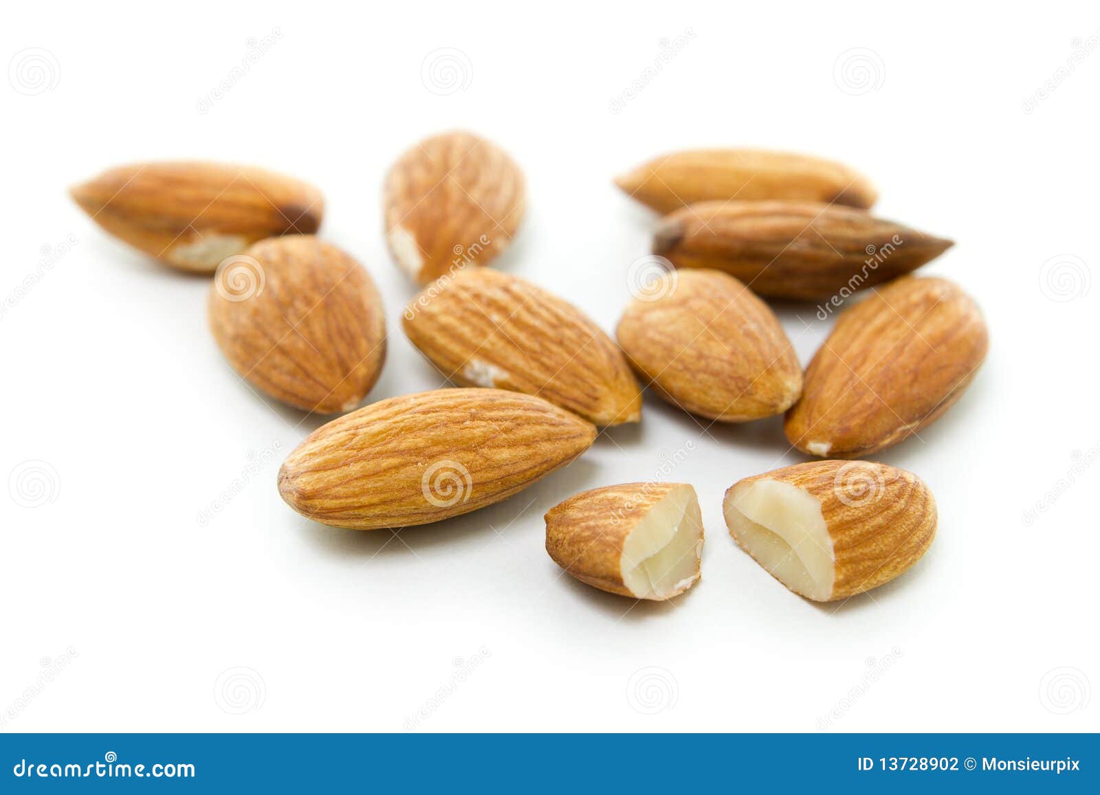 Almonds stock photo. Image of almonds, almond, broken - 13728902