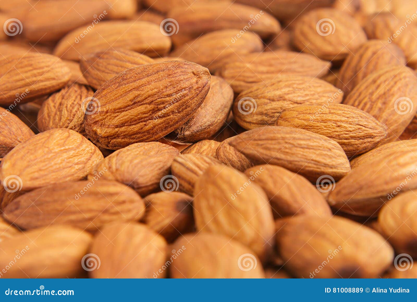 Almonds Background. Pile Of Selected Almonds Close-up. Stock Image ...