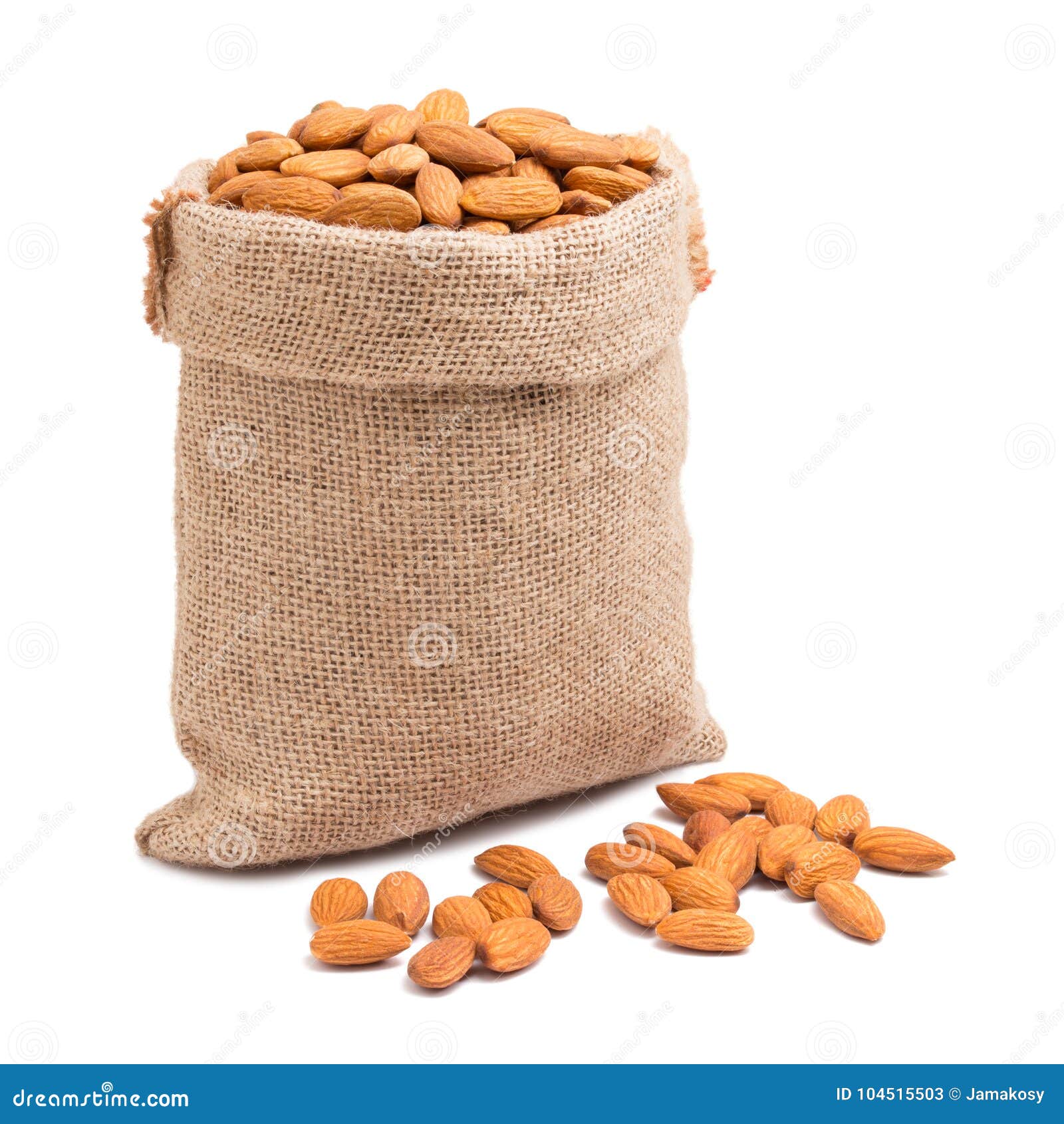 Almonds in Bag from Sacking Stock Image - Image of small, health: 104515503