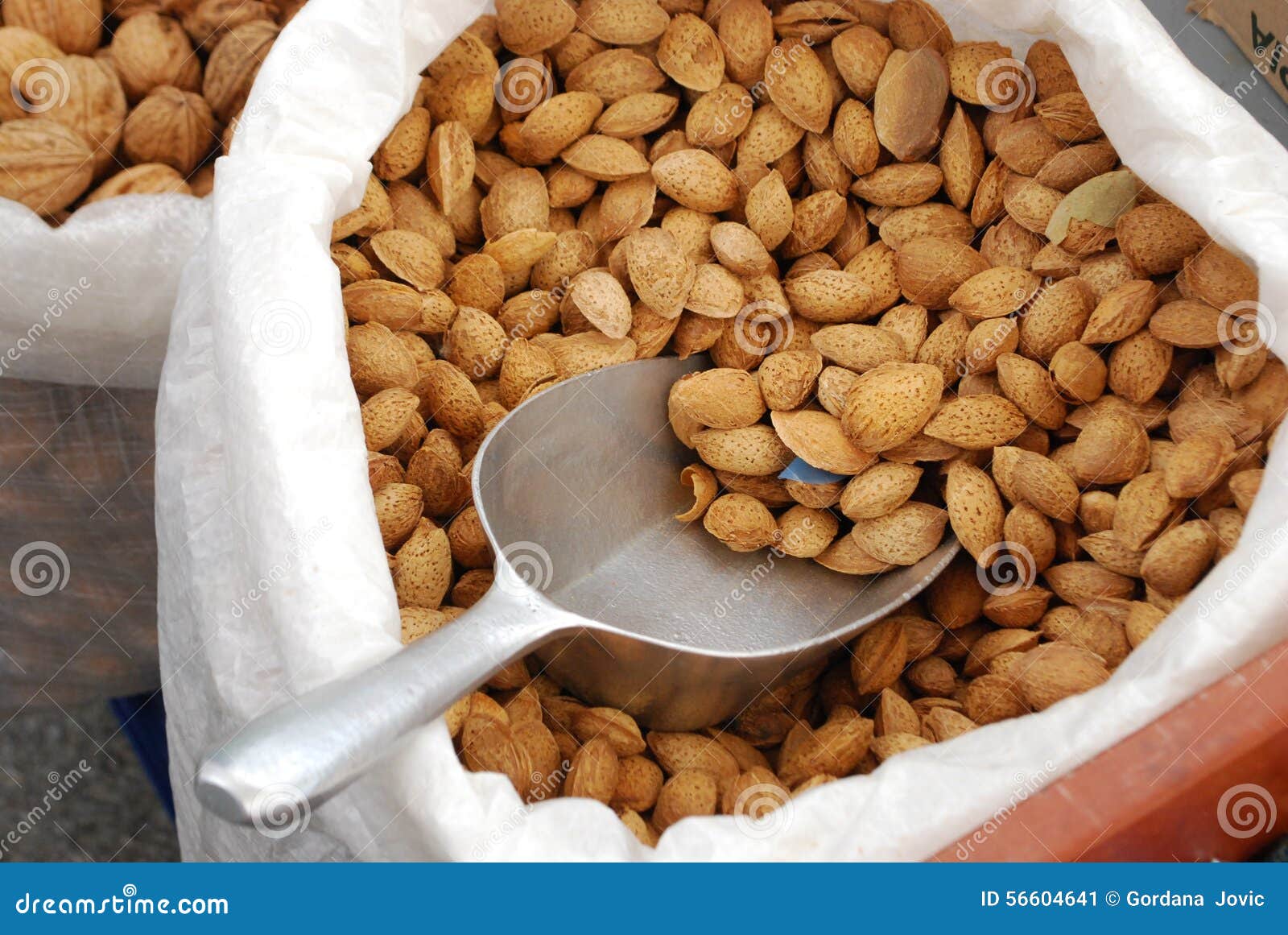 Almonds stock image. Image of greece, shop, season, spoon - 56604641