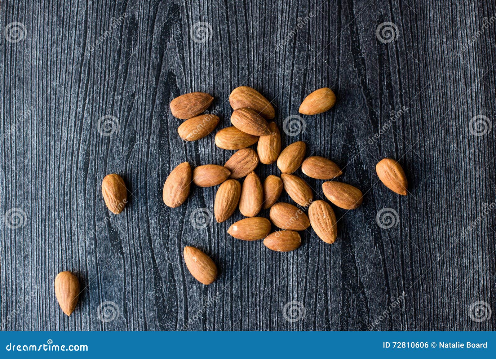 Almonds on Black Background Stock Photo - Image of scattered, healthy ...