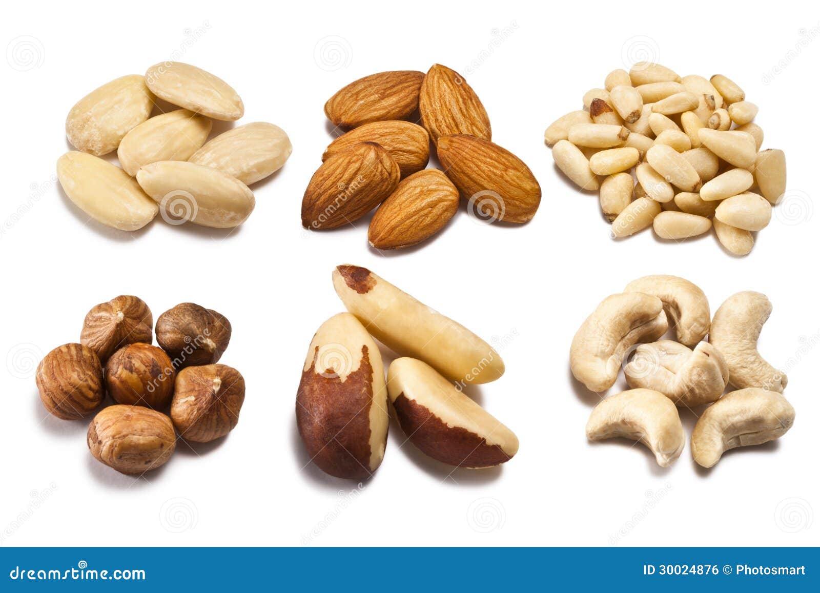 Various types of nuts stock photo. Image of food, pine - 30024876