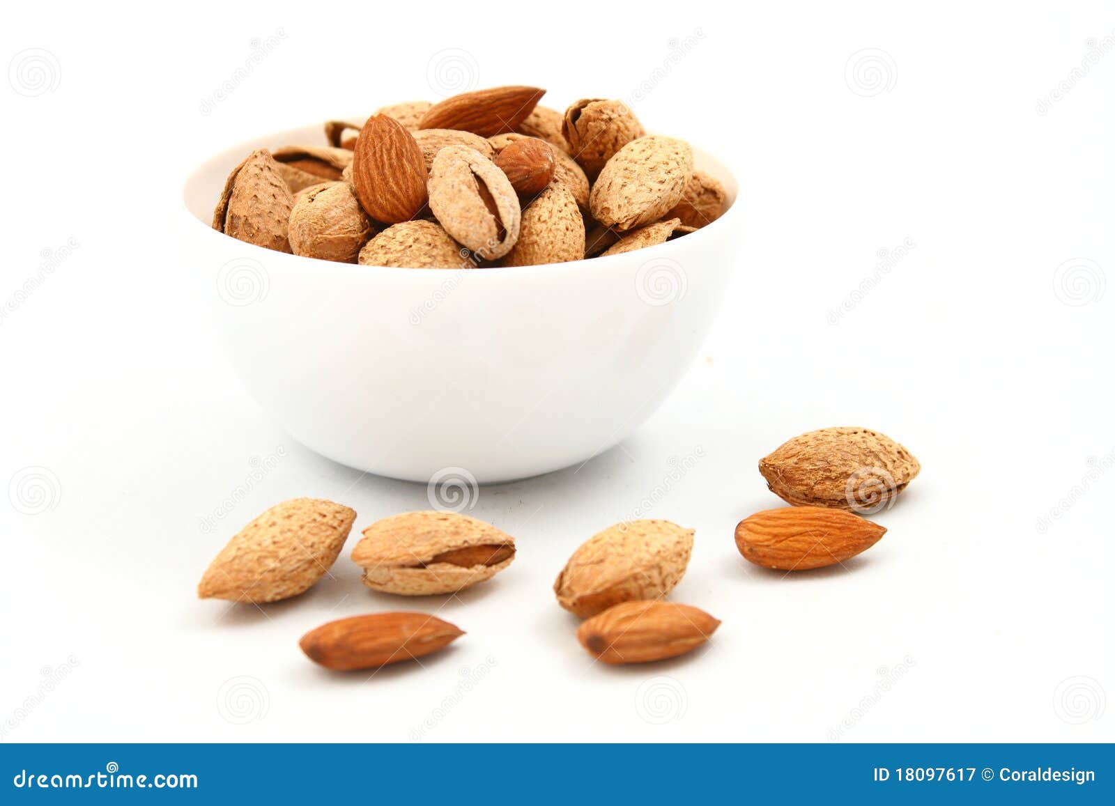 Almonds in a bowl stock image. Image of shell, vitamins - 18097617