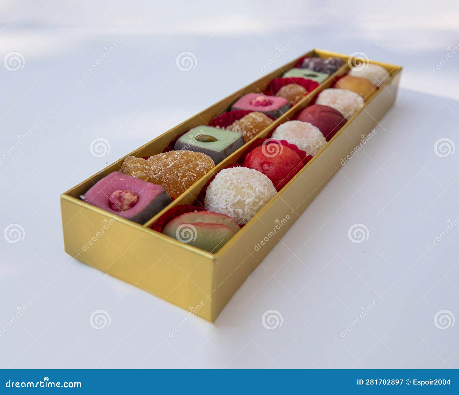 Almonds, Chocolate, Coconuts Sweets in Box Stock Image - Image of ...