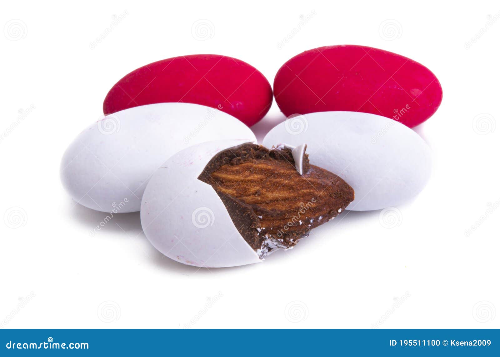 Almonds in Chocolate Colored Glaze Isolated Stock Photo - Image of ...