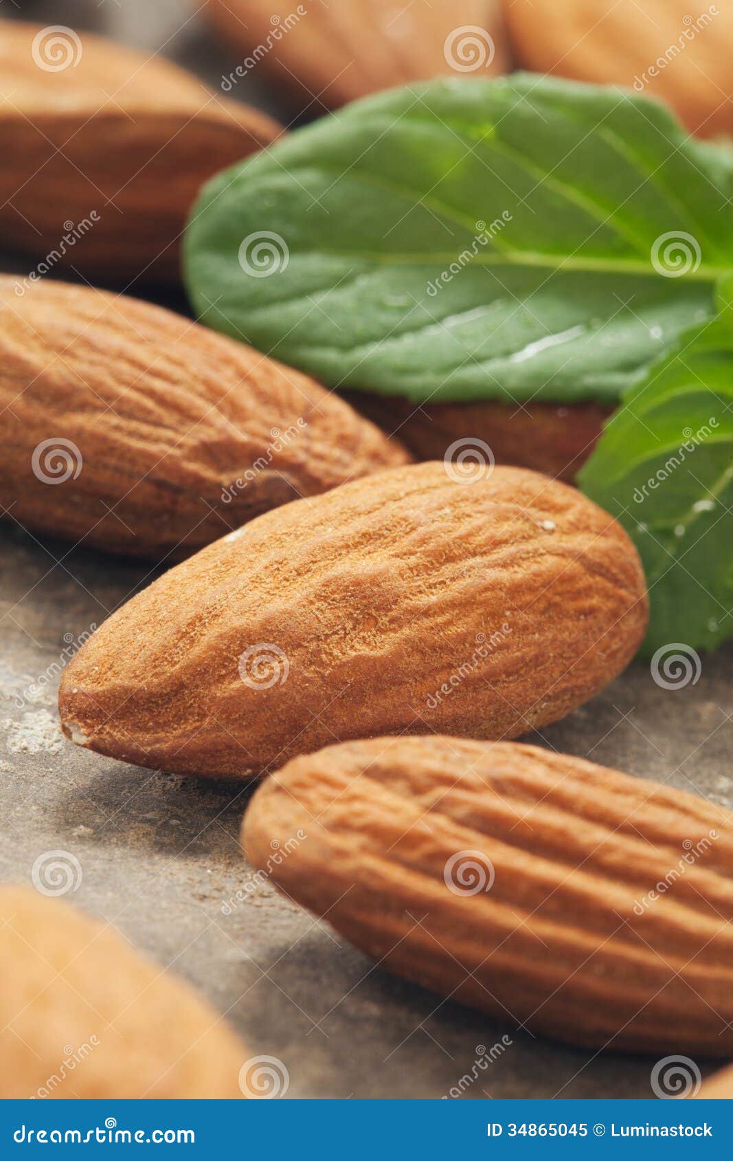 Almonds in Close-Up stock image. Image of ingredient - 34865045