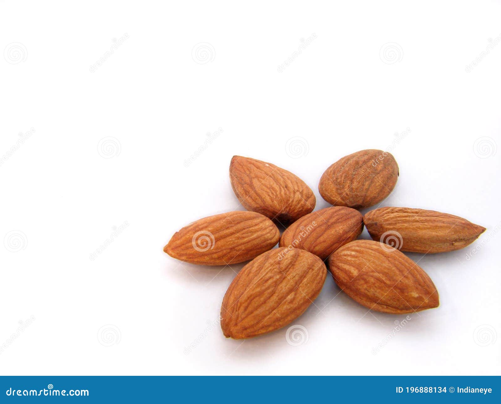 Almonds in Flower Pattern with Copy Space. Stock Photo - Image of copy ...