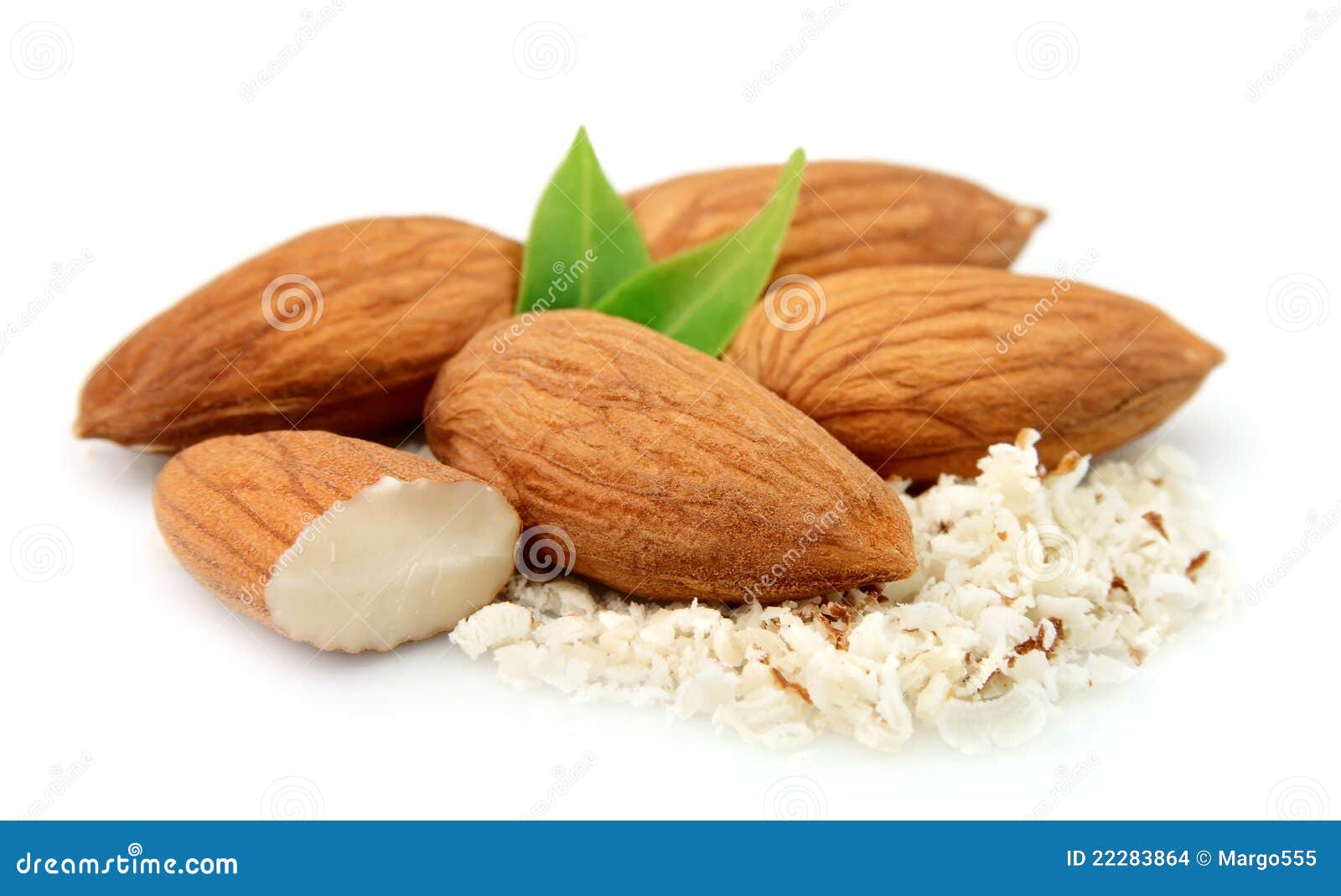 Almonds and grated almonds stock photo. Image of botany - 22283864