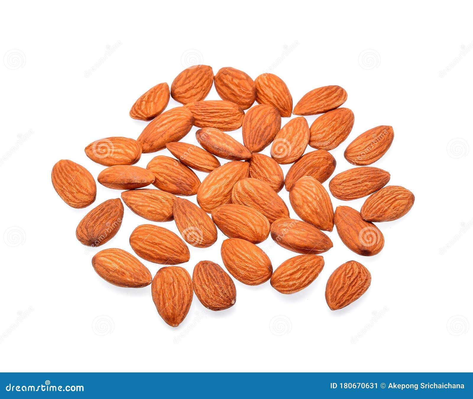 Almonds Isolated on White Background Stock Image - Image of white ...