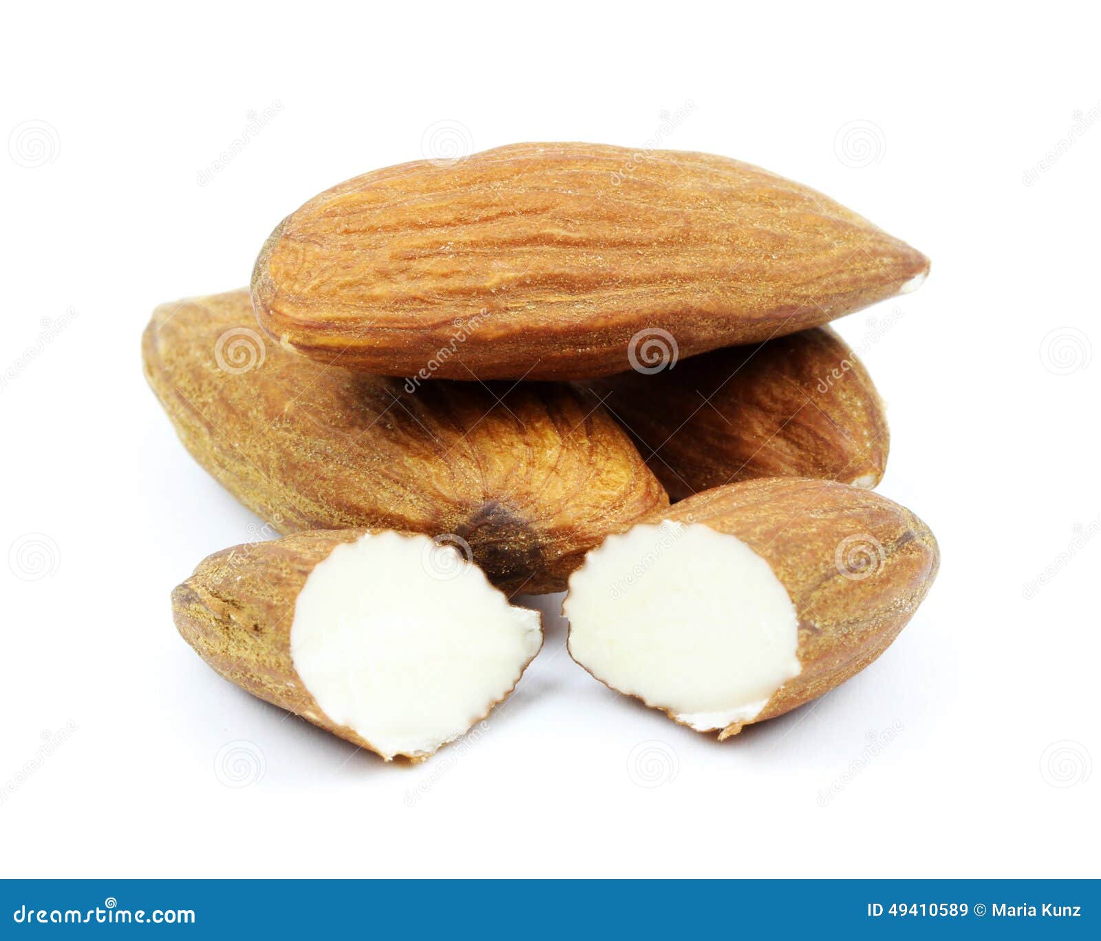 Almonds Isolated on White Background Stock Image - Image of food ...