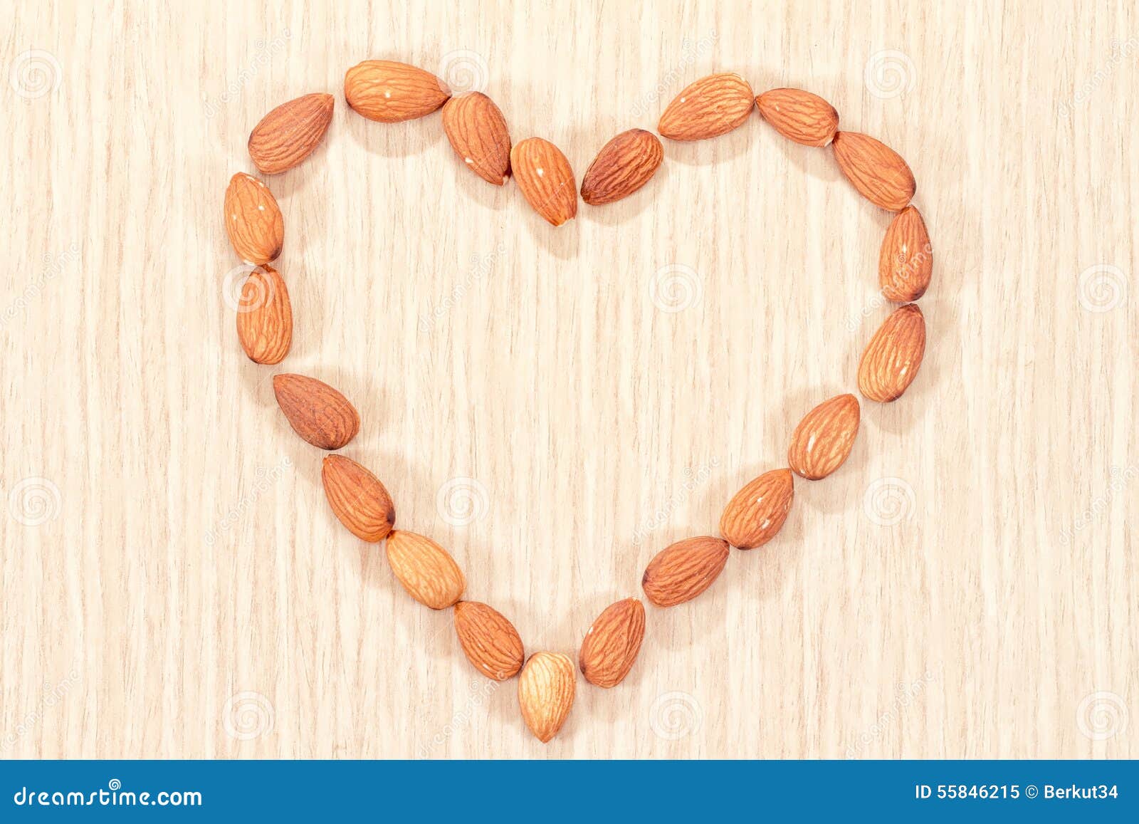 Almonds are Laid Out in the Shape of a Heart Stock Image - Image of ...