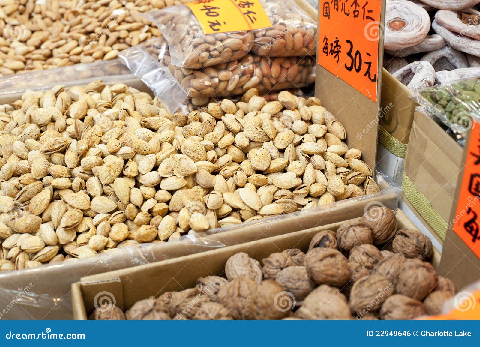 Almonds at the Market stock photo. Image of groceries - 22949646