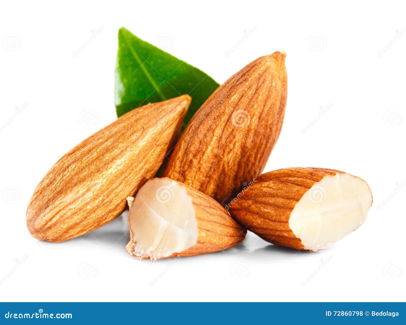 Almonds Nuts Isolated on White Stock Photo - Image of nutty, almonds ...