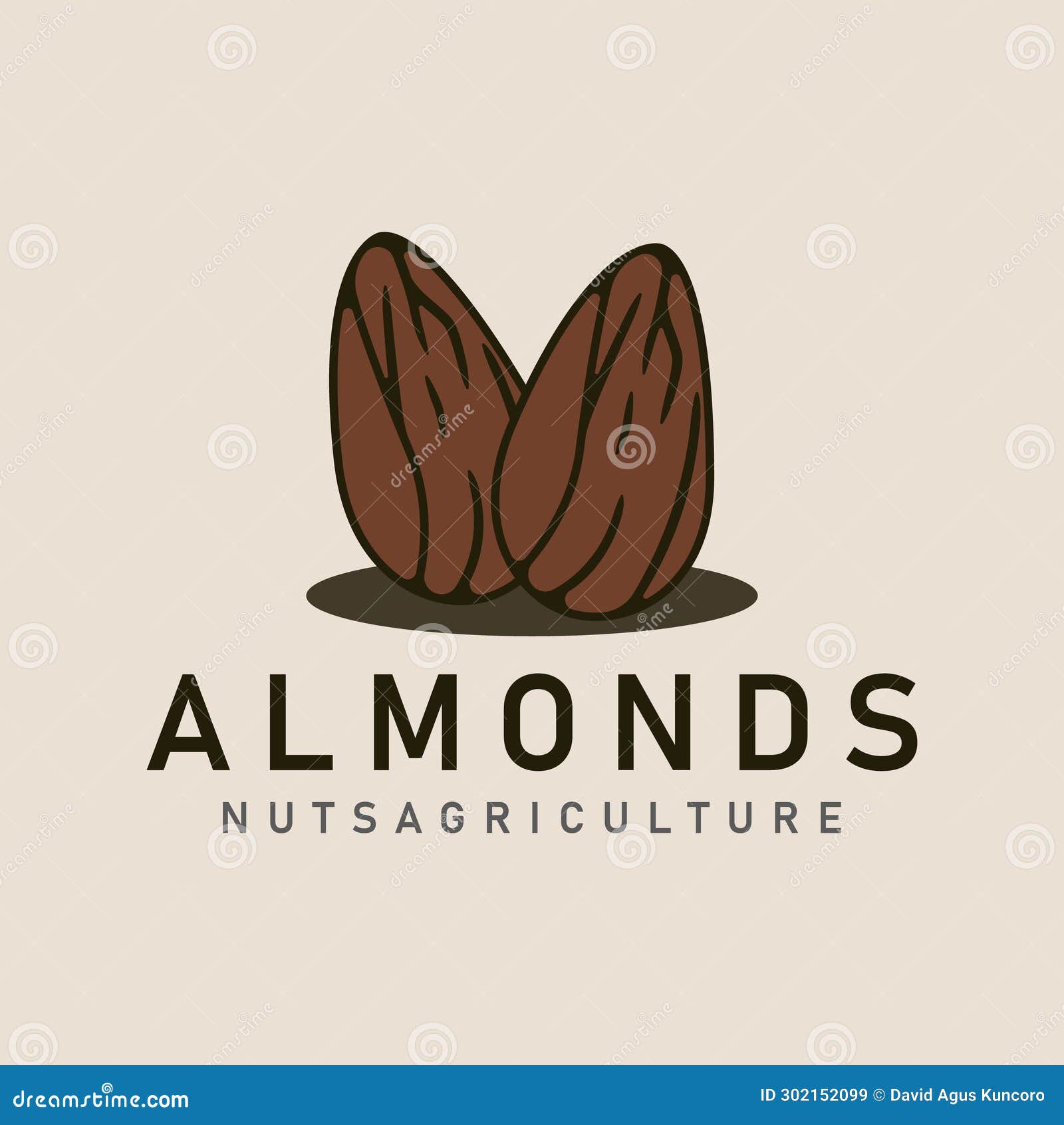 Almonds Nuts Vintage Logo Icon and Symbol Vector Illustration ...